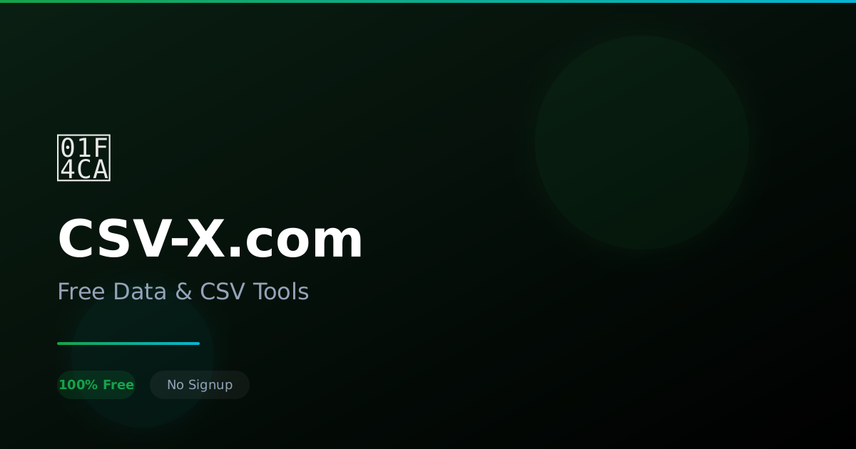 CSV-X.com — Free Online Data Tools: CSV Editor, Converter & Analyzer